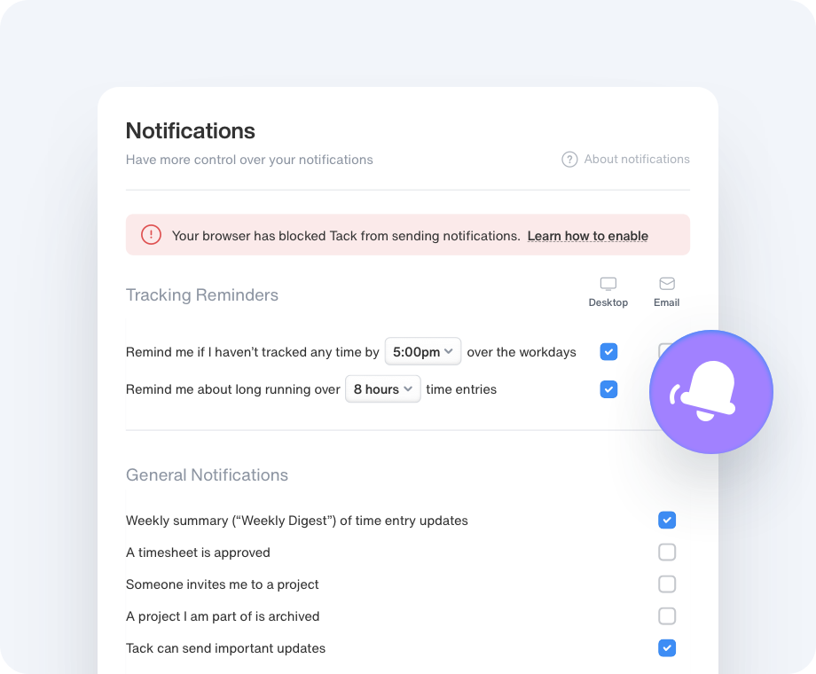 Tack - Free time tracking app